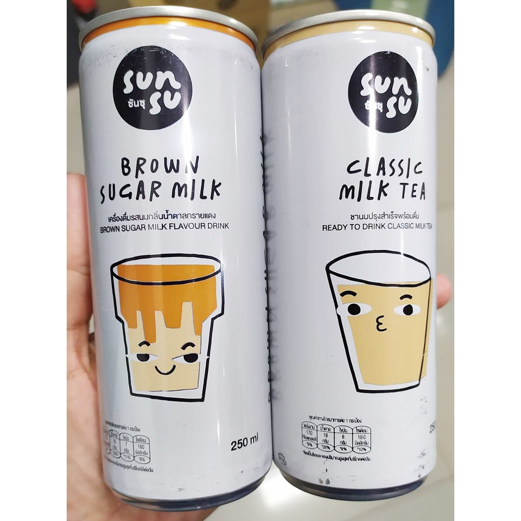 ((แพ๊คคู่)) ชานม Sunsu 2 กระป๋อง 2 รสชาติ ชานมกระป๋อง Sunsu Classic Milk Tea or Sunsu Brown ...