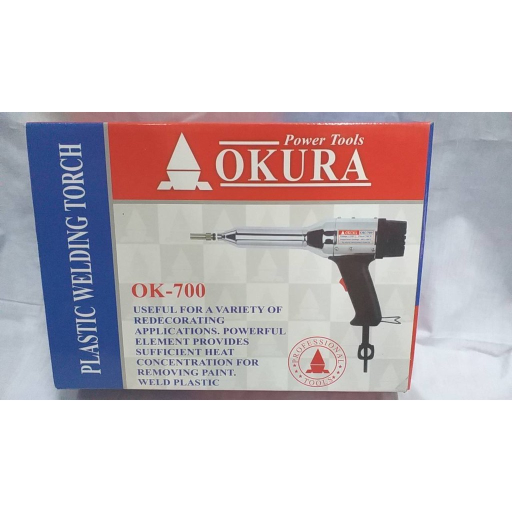 OKURA ปืนเชื่อม พลาสติก พีวีซี PVC พร้อมอะไหล่ ไส้ฮีทเตอร์ 550 องศา 700 วัตต์ OKURA รุ่น OK-700 ...