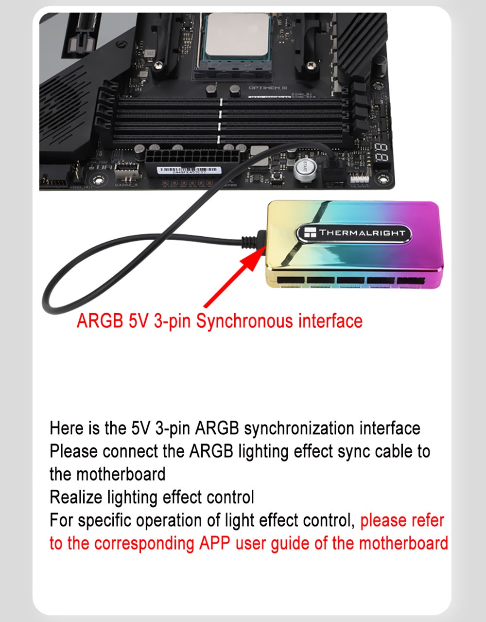 Thermalright ARGB RGB HUB Controller REV.A 5V 3PIN/12V 4PIN motherboard Sync CPU Cooler ...