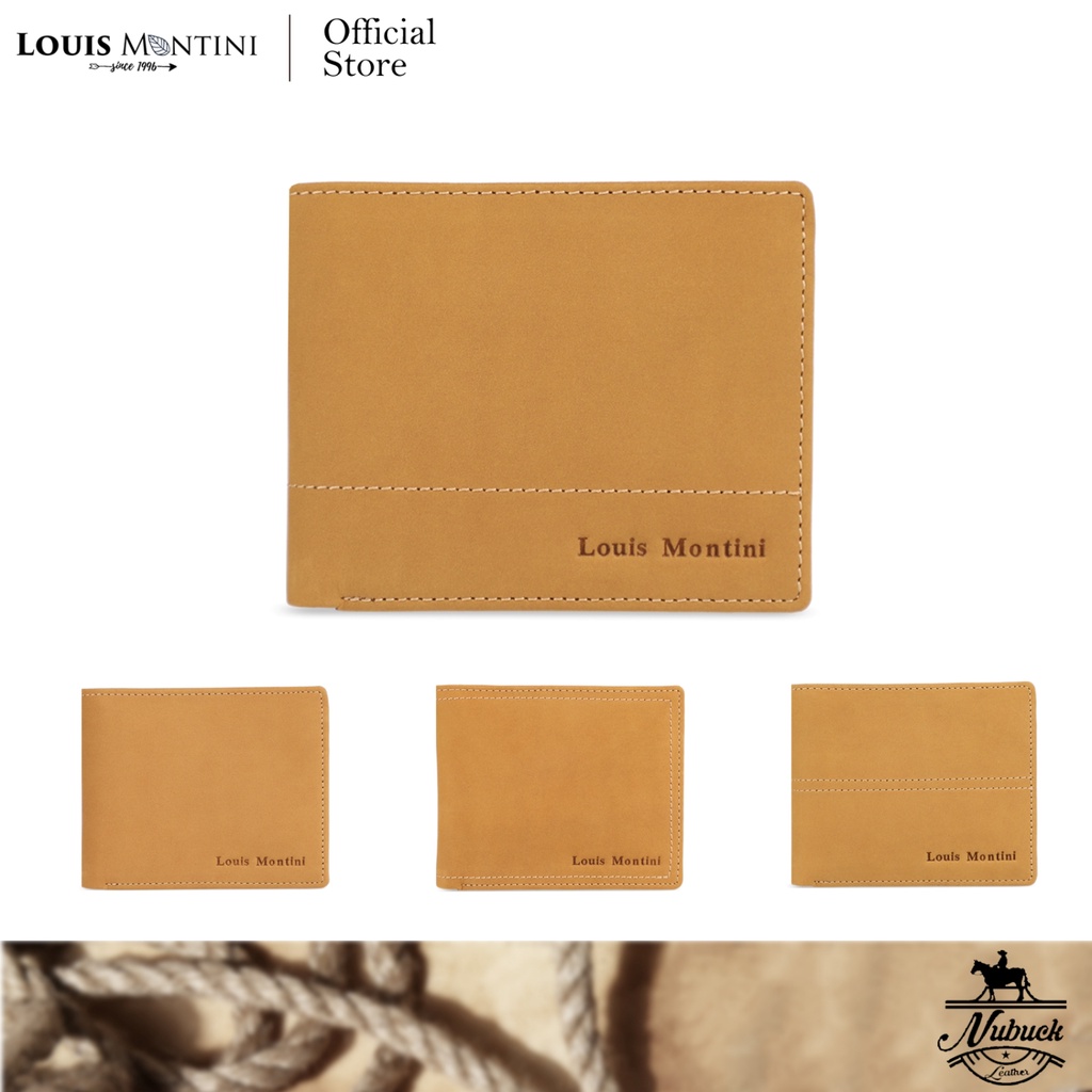 Louis กระเป๋าสตางค์ผู้ชาย หนังนูบัค RFID Protection หนังวัวแท้ TTM004 ...