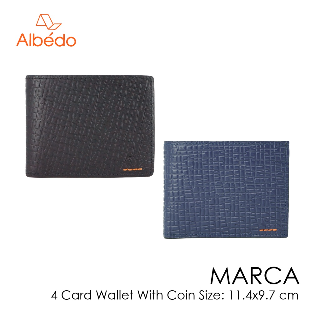 [Albedo] MARCA 4 CARD WALLET WITH COIN กระเป๋าสตางค์หนังแท้ รุ่น MARCA ...