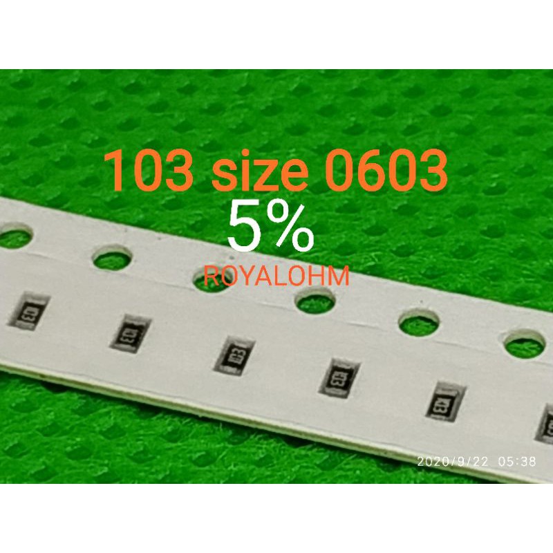 10 ชิ้นตัวต้านทานชิป smd 103 ขนาด 0603 10kom 10k ohm ROYALOHM | Shopee Thailand