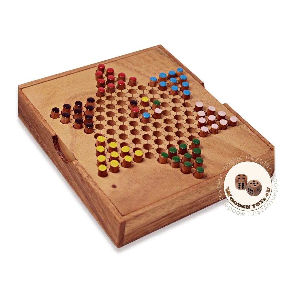 Folding Chinese Checkers ของเล่นไม้ ดาว6 หมากข้ามจีน | Shopee Thailand
