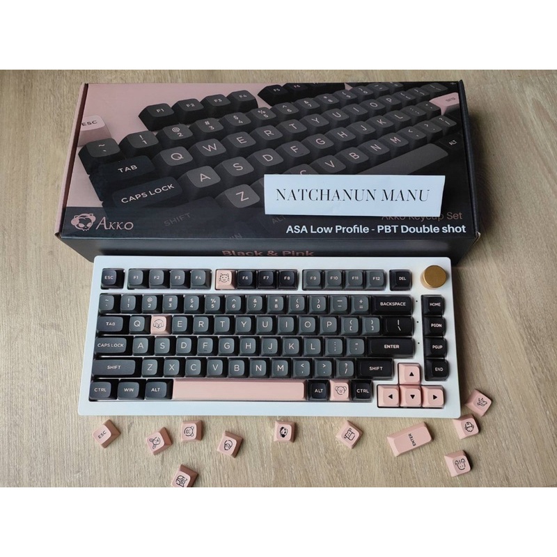 AKKO Keycap mechanical keyboard Black Pink | Shopee Thailand