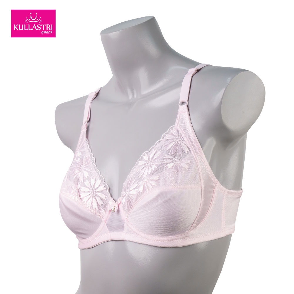 Kullastri/กุลสตรี เสื้อชั้นในของแท้เกรด A บราเสริมโครง3/4 คัพ ซับผ้าที่เต้าไม่มีฟองน้ำ แต่ง ...