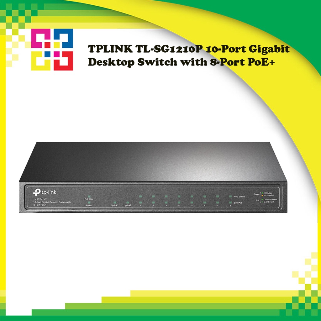 TP-LINK TL-SG1210P 10-Port Gigabit Desktop Switch with 8-Port PoE+ ...