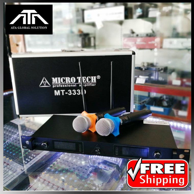 ไมโครโฟนไร้สาย Microtech MT - 333D ไมค์ลอย ไมโครเทค มีเสาหน้า ฟรี กันกลิ้ง ปรับความถี่ได้ เสียง ...