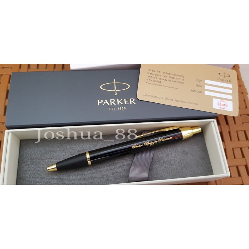Original Parker IM Pen Black gold Clip สามารถแกะสลักชื่อโลโก้บริษัทของคุณเอง | Shopee Thailand