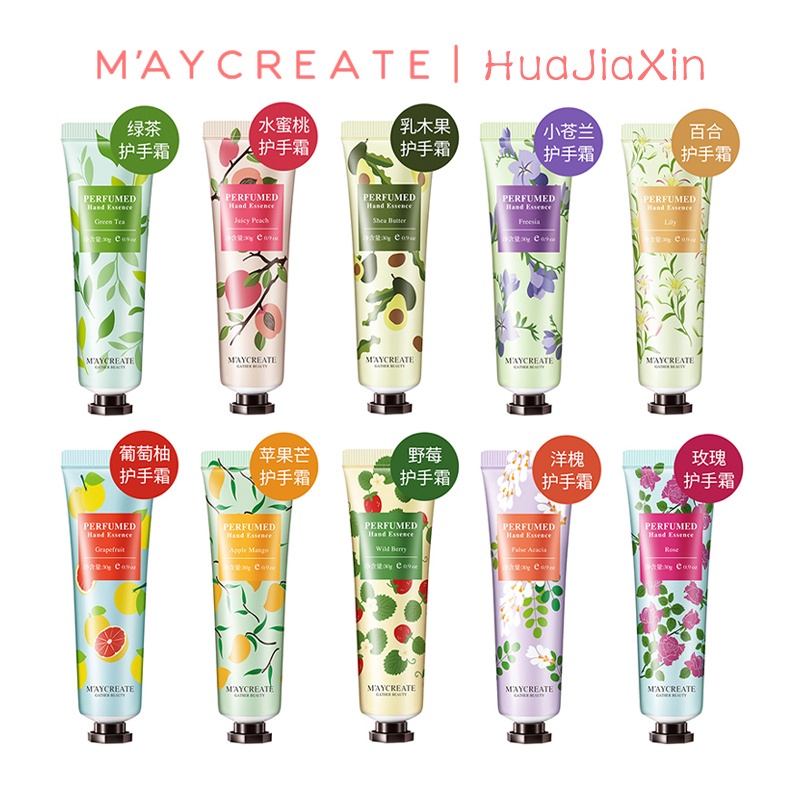 MAYCREATE แฮนด์ครีม เอสเซนส์ กลิ่นพืช 30 กรัม 10 รสชาติ | Shopee Thailand