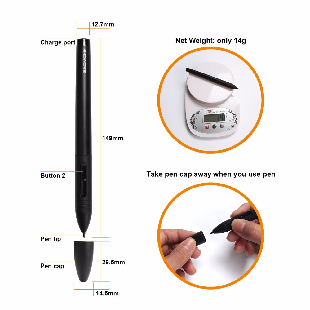 GAOMON ArtPaint AP20 Wireless Digital Drawing Stylus Environmentally ...