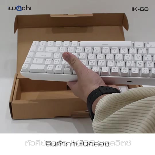คีย์บอร์ดไร้สาย IWACHI IK-68 เมาส์ Gaming RGB Mechanical Keyboard Blue ...