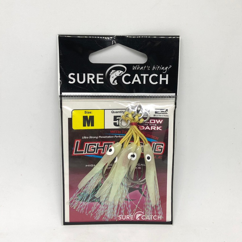 เบ็ดจิ๊ก หมึกยาง พร้อมใช้ / Surecatch Light Jigging Hook Assist Dual with Tensit and rubber ...