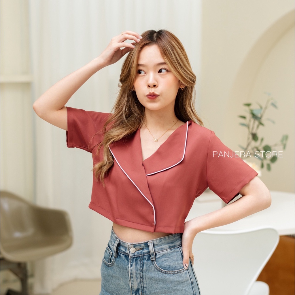 PANJERA "Classy crop" เสื้อครอป | Shopee Thailand