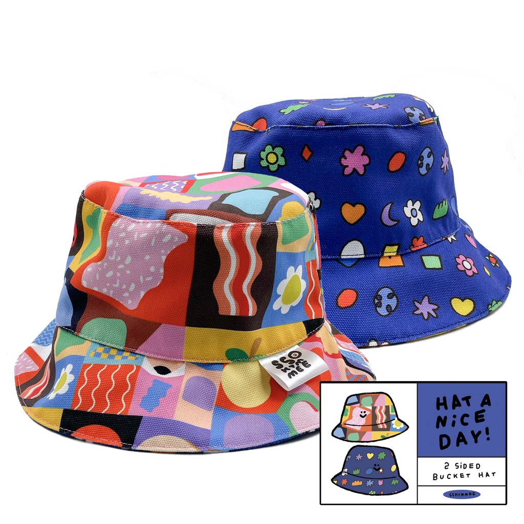 ssktmmee - 2sided bucket hat (shape shape) | Shopee Thailand