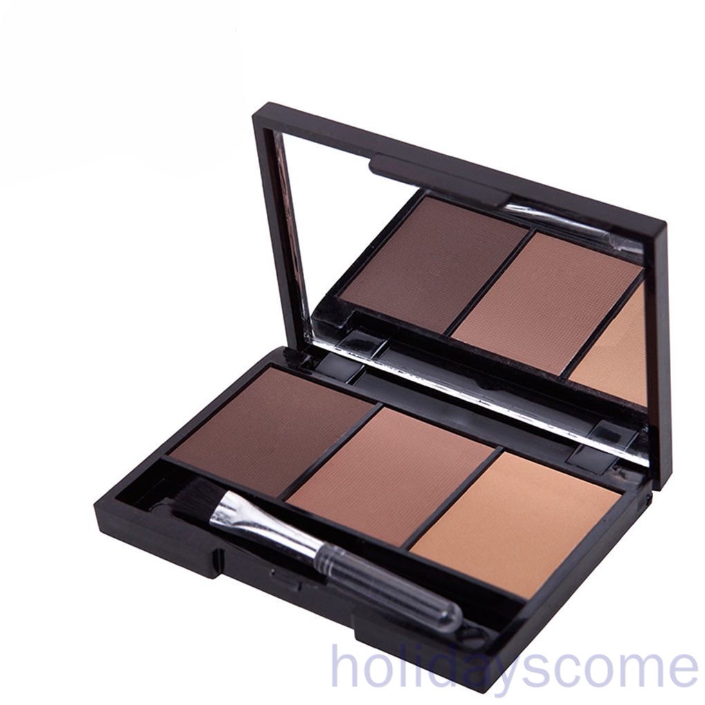 [Hclm] พาเลตต์เขียนคิ้ว เนื้อฝุ่น ติดทนนาน 3 สี พร้อมแปรงนุ่ม และกระจก ...