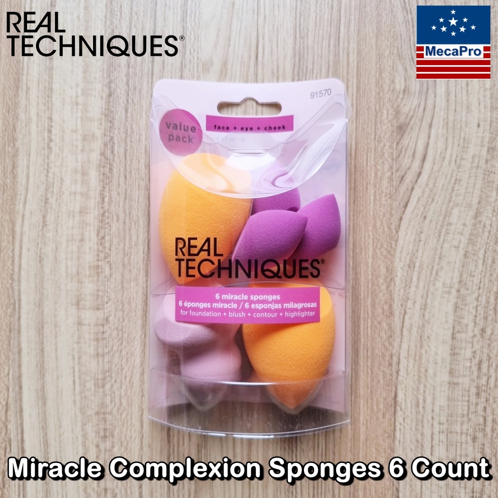 Real Techniques® Miracle Complexion Sponges 6 Count #91570 เรียลเทคนิค ...