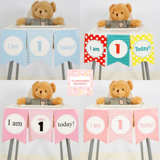 🌈ธงราวกระดาษ I am 1 Today | Shopee Thailand