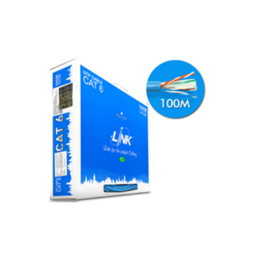 INTERLINK สาย LAN US-9106A-1 CAT6,สีฟ้า 100เมตร,ใช้เดินภายในอาคาร ...