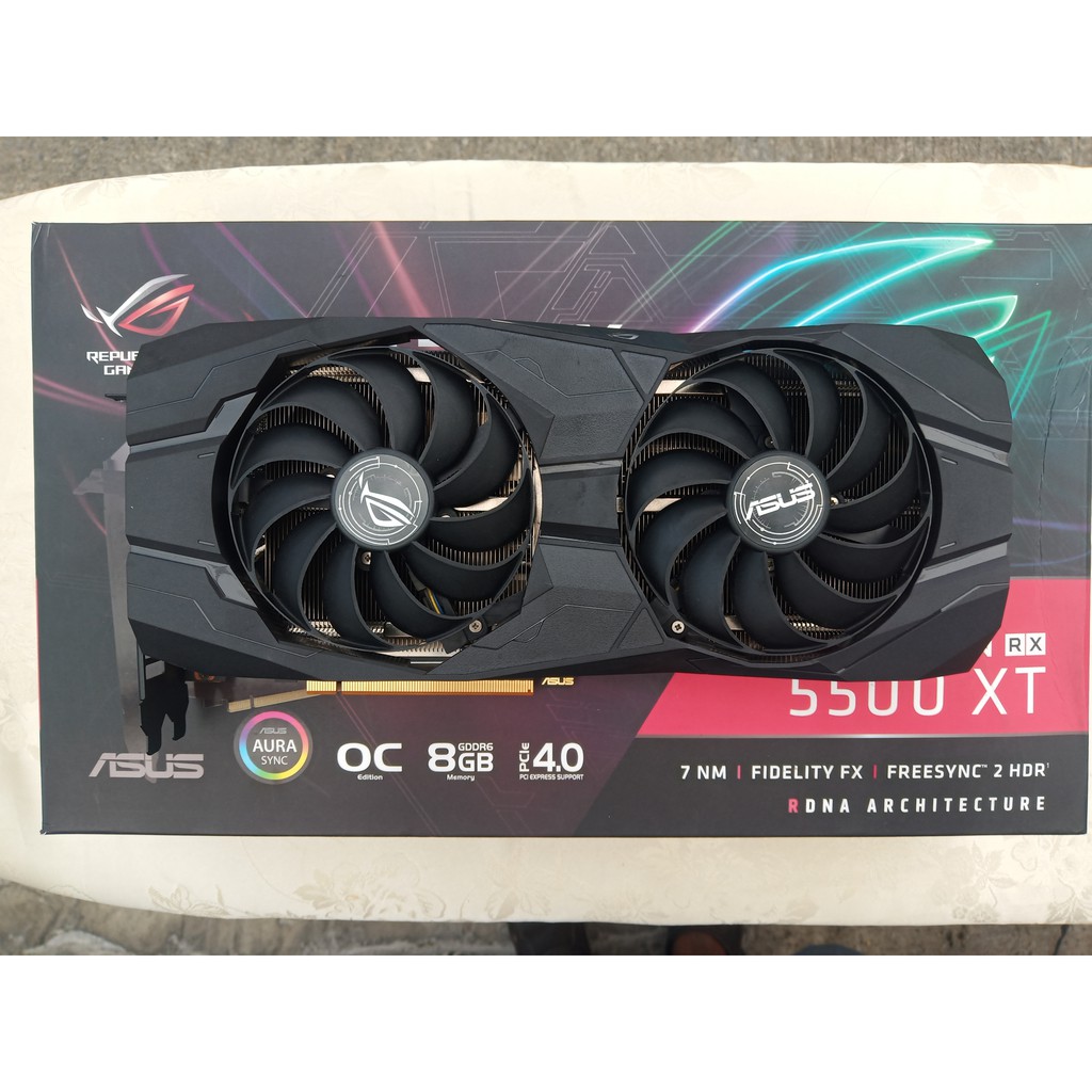 AMD RX 5500XT/8GB ASUS ROG STRIX O8G GAMING ครบกล่อง มือสอง สภาพดี ...