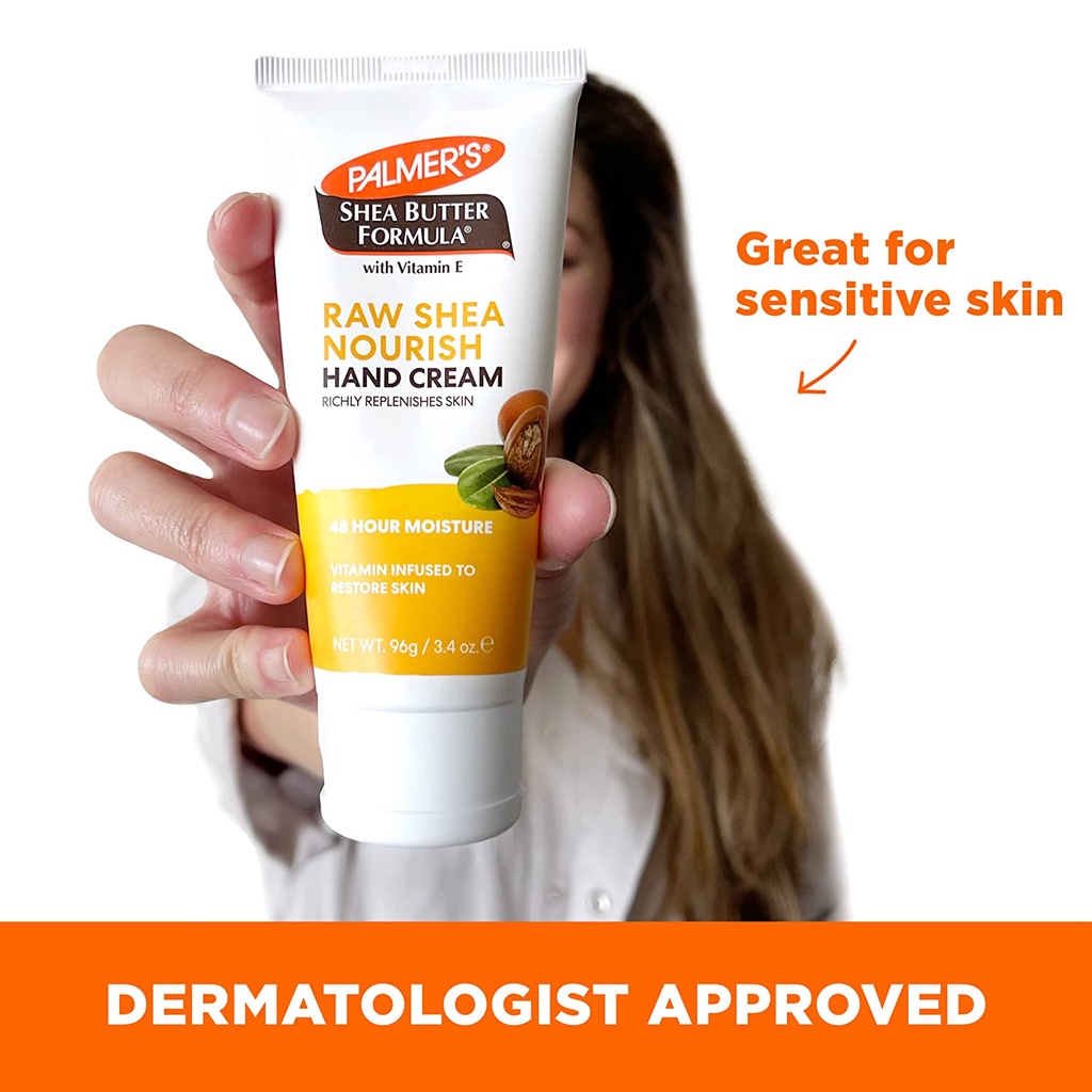 Palmer's Raw Shea Nourish Hand Cream 96G. โลชั่นทาผิวสำหรับทามือ สูตรรอว์เชียร์ ผิวนุ่ม ชุ่มชื้น ...