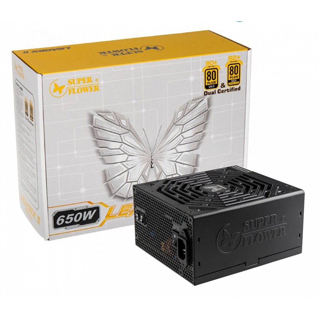 จัดส่งฟรี!POWER SUPPLY (อุปกรณ์จ่ายไฟ) SUPER FLOWER LEADEX II GOLD 650W ...
