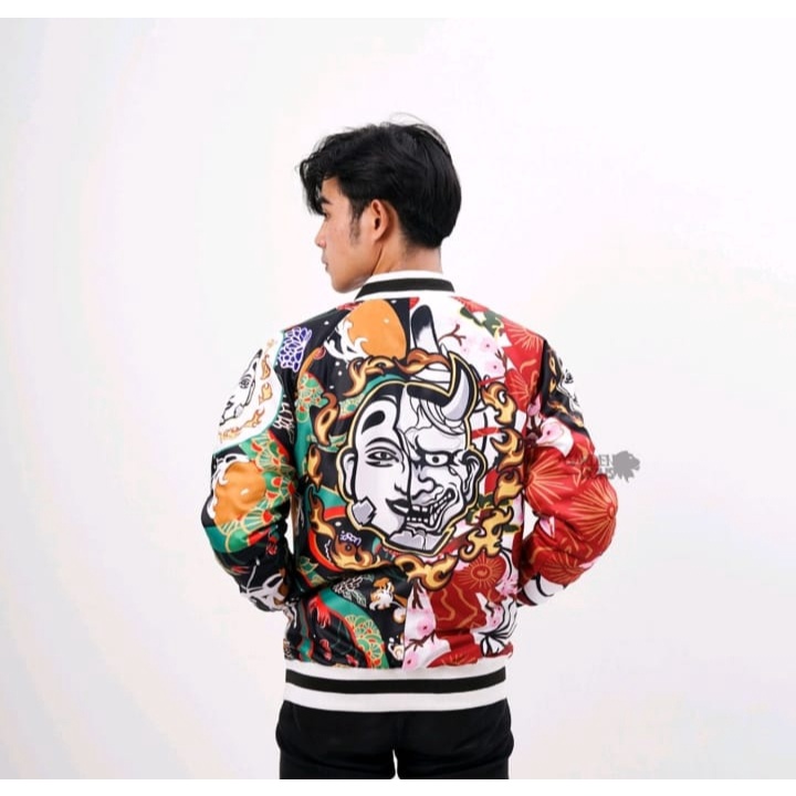 เสื้อแจ็คเก็ต Kawata Brothers Angry x Smiley Sukajan | Shopee Thailand