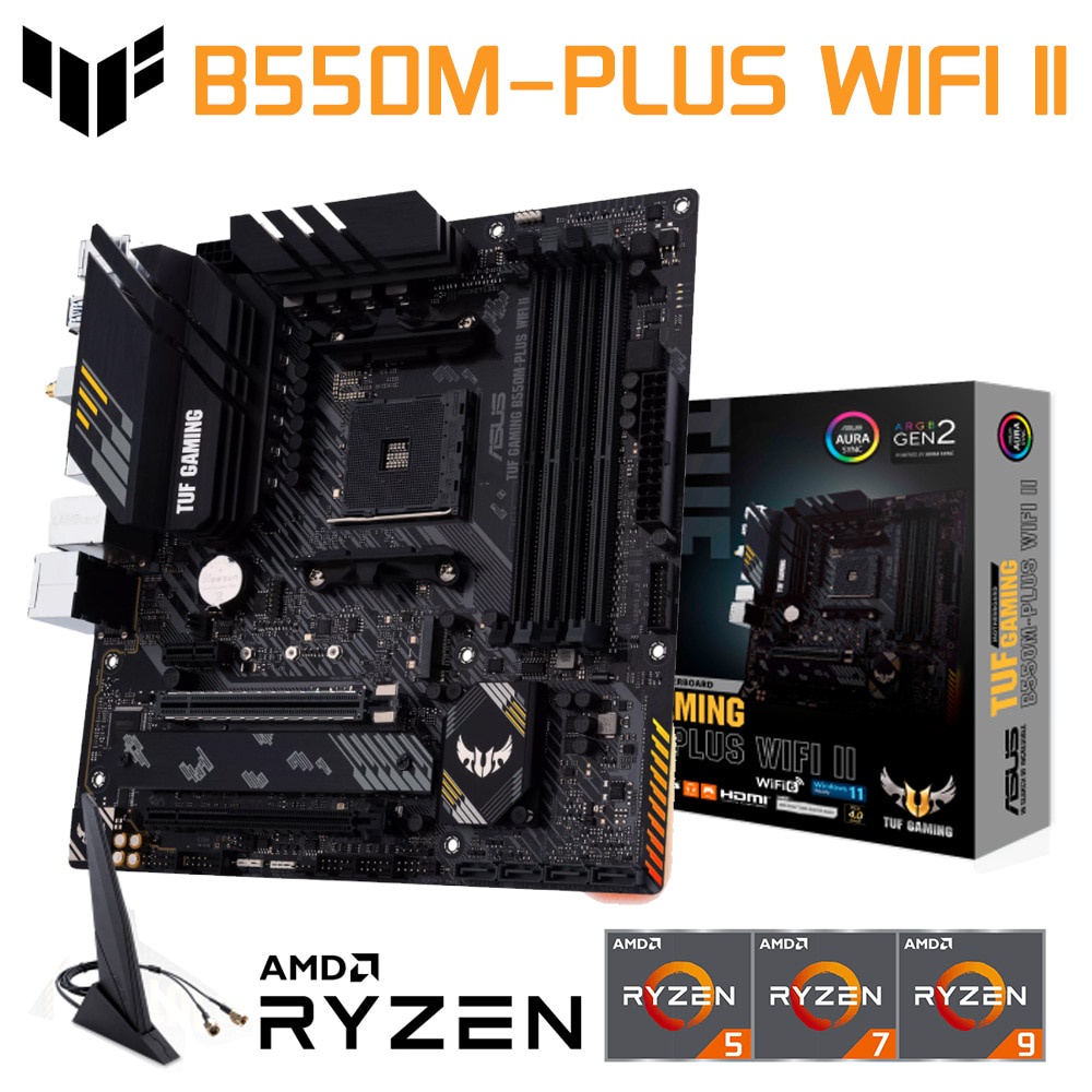 ASUS TUF Gaming B550M PLUS (WI-FI) AM4 เมนบอร์ด DDR4 AMD RYZEN CPU R3 ...