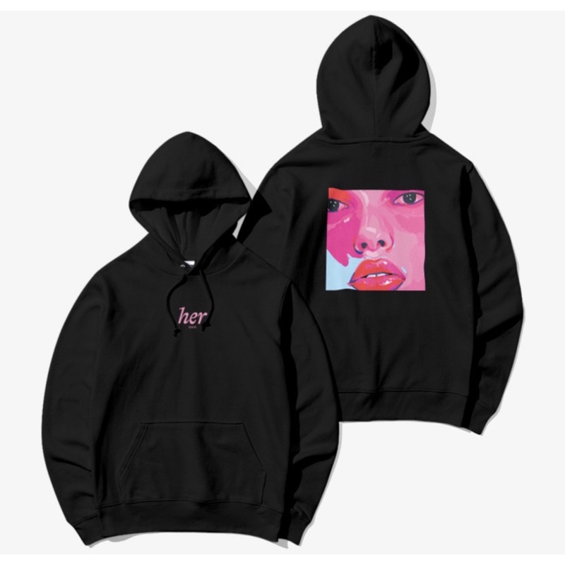 2021 ADOY ‘her’ / ‘baby’ Hoodie เสื้อฮู้ดแขนยาว สีดำ/ deep navy พรีออ ...