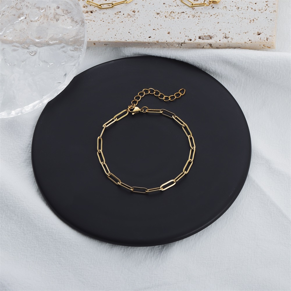 St.kunkka เรียบง่ายสร้อยข้อมือสแตนเลส 18Kข้อมือสแตนเลส 316L สร้อยข้อมือแฟชั่น กำไลโซ่ ไม่ซีดจาง ...