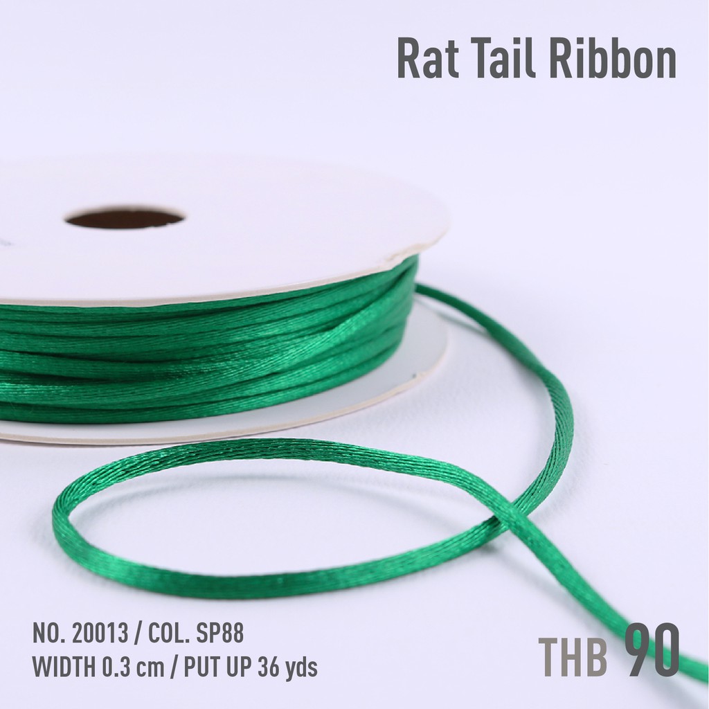 MOMOTARA No.20013 (ชุดที่ 2) ริบบิ้นหางหนู Rat Tail Ribbon ขนาด 0.3 CM ...