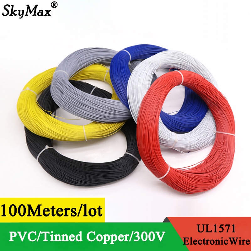 100M UL1571 32 30 28 26 AWG PVC Electronic Wire Flexible Cable Insulated Tin-plated Copper ...