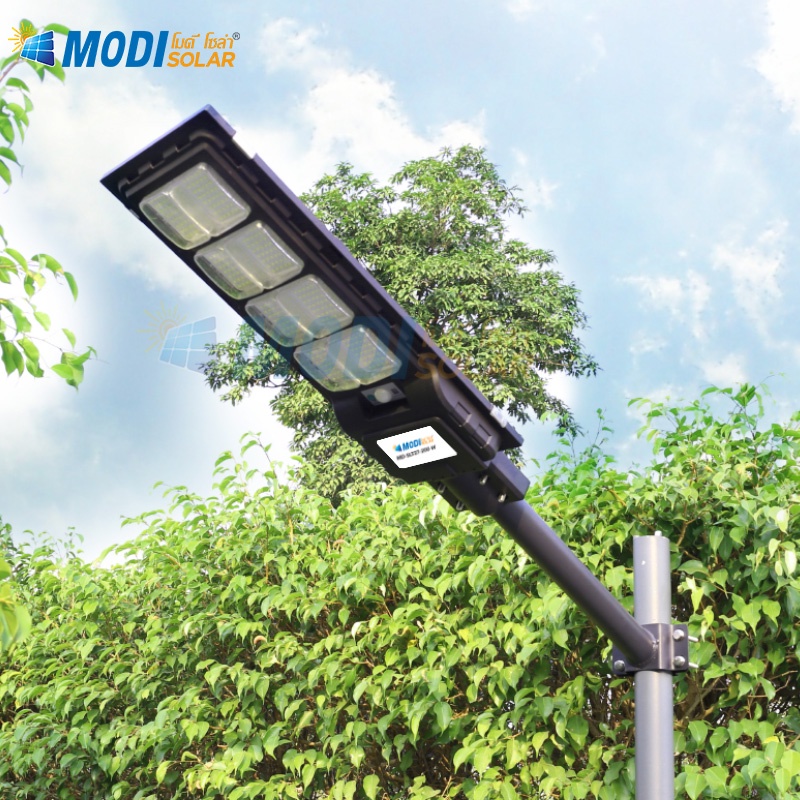 MODI โคมไฟถนนโซล่าเซลล์100W 200W แสงขาว ระบบเซนเซอร์ Solar street light ...