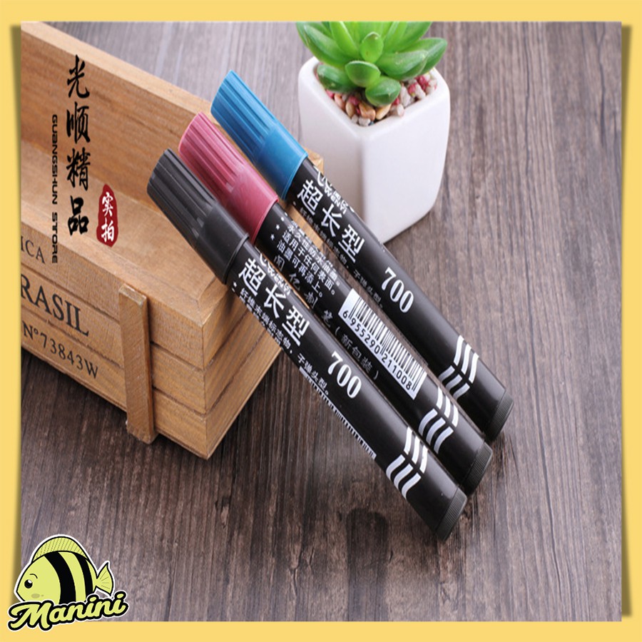 ปากกาเคมี หัวกลม กันน้ำ ลบออกไม่ได้ Permanent Maker 700 BY MANINI ...