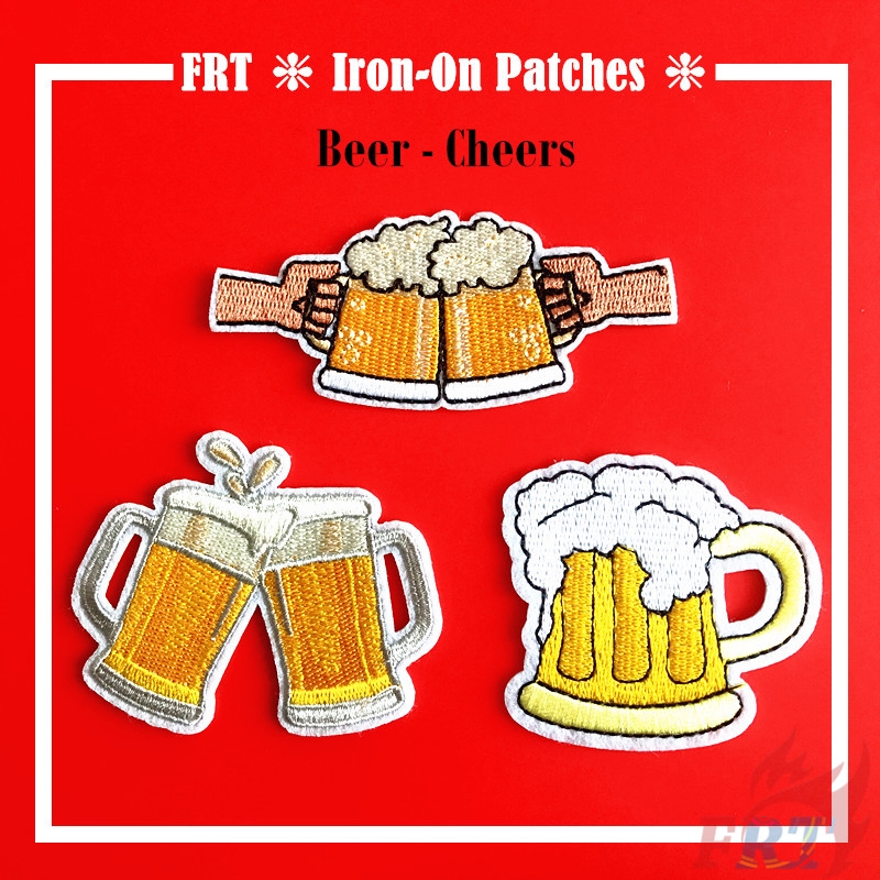 ☸ VSCO：Cheers - Beer Iron-on Patch ☸ 1Pc/3Pcs Diy Sew on Iron on Badges ...
