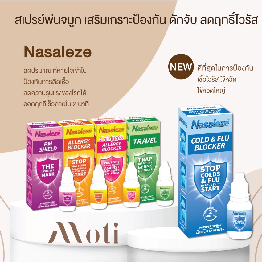 Nasaleze สีฟ้า สเปรย์พ่นจมูก Travel Cold & Flu นาซัลลีซ ป้องกันไวรัส ...