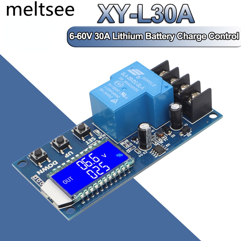 Dc 6-60v 30A โมดูลบอร์ดโมดูลควบคุมการชาร์จแบตเตอรี่ หน้าจอ LCD XY-L30A | Shopee Thailand