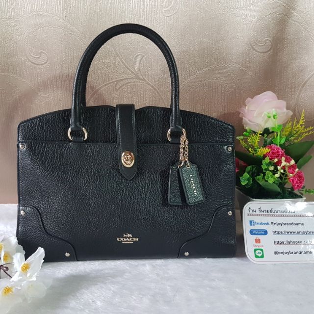 กระเป๋า COACH รุ่น Mercer Satchel 30 In Grain Leather 37575/Black | Shopee Thailand
