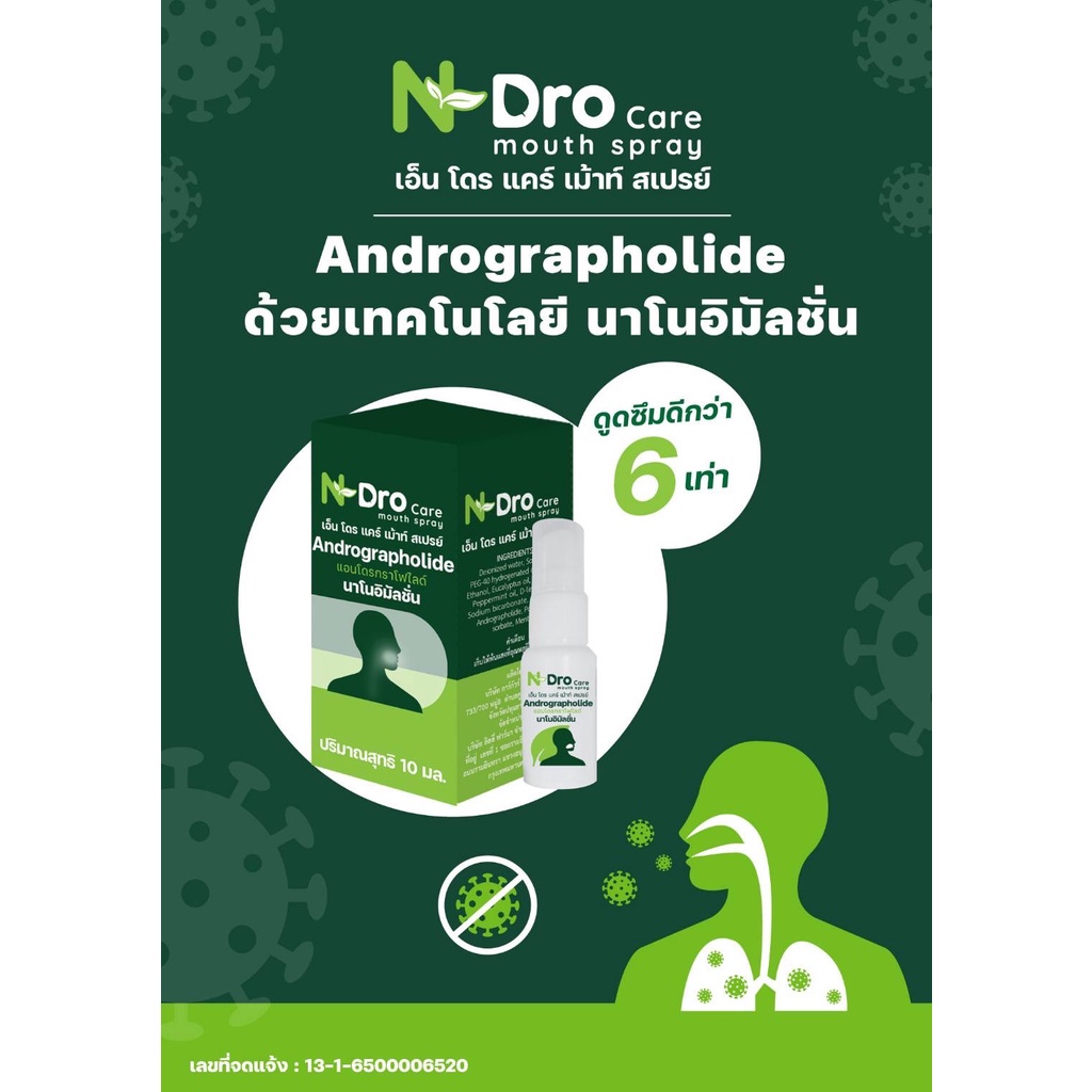 N DRO CARE MOUTH SPRAY เอ็น โดร แคร์ เม้าท์ สเปรย์ ฟ้าทะลายโจร | Shopee ...