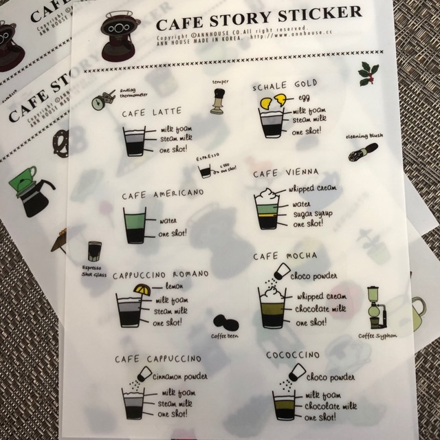 Cafe hopper sticker สติ๊กเกอร์ร้านกาแฟ คาเฟ่ฮอปเปอร์ สูตรกาแฟ ...