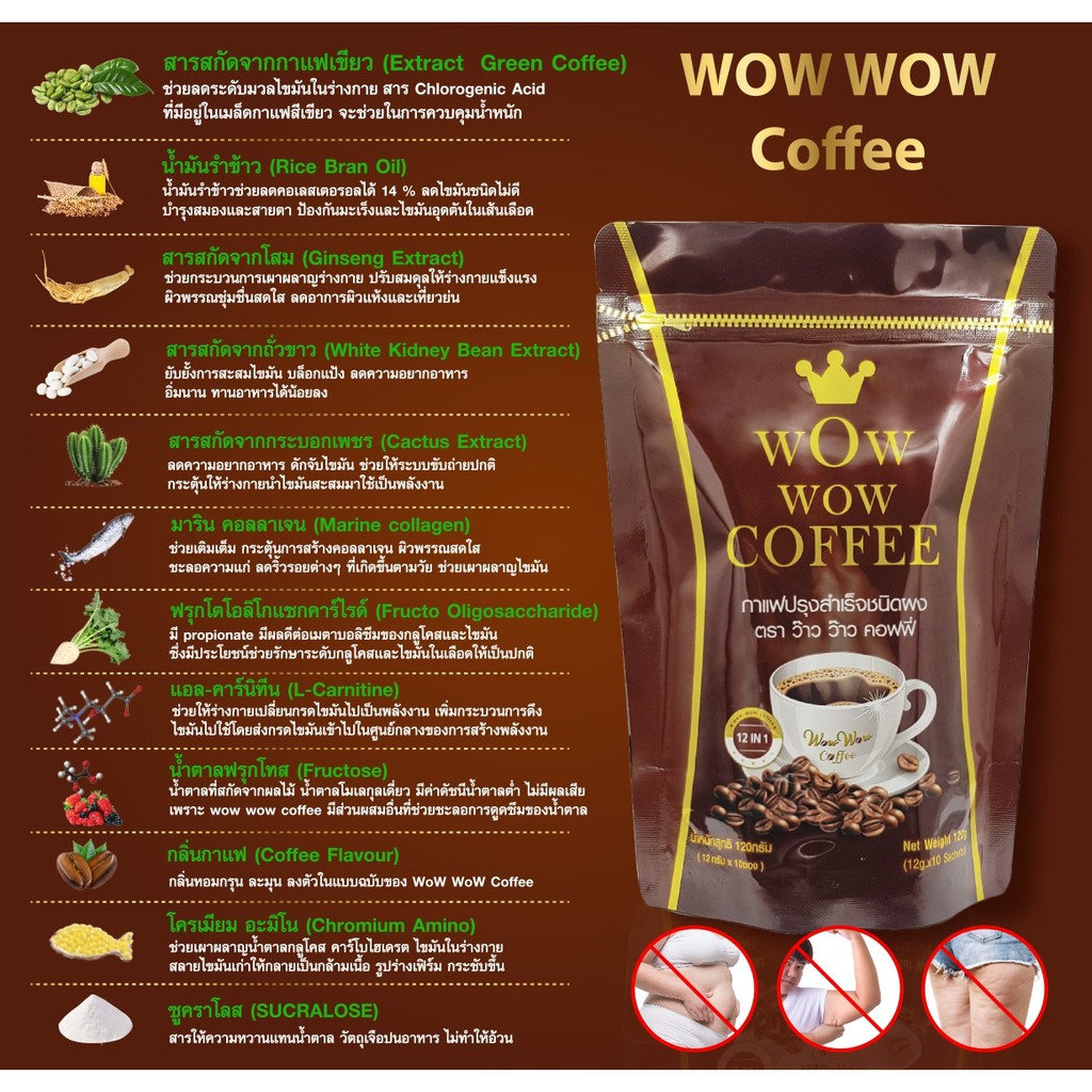 wow wow coffee 6 ห่อ 1440 บาทเท่านั้น กาแฟ 12 in 1 ตัวช่วยหุ่นดี ต้องมืถ้าเป็นคนรักสุขภาพ 1 ห่อ ...