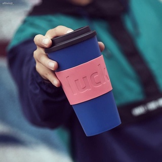 ☄Luckin Coffee Luckin Cup ถ้วยกาแฟนำโชคแบบพกพาสำหรับผู้ชายและผู้หญิง ...