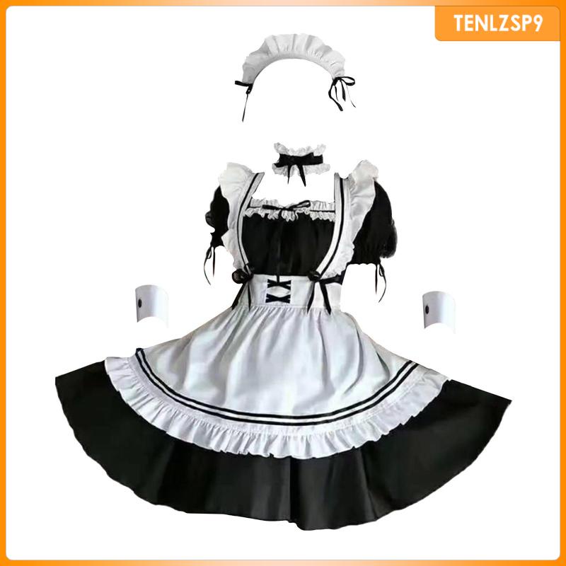 Anime Ladies Cosplay women Maid Dress Halloween Makeup Cosplay Costume ...