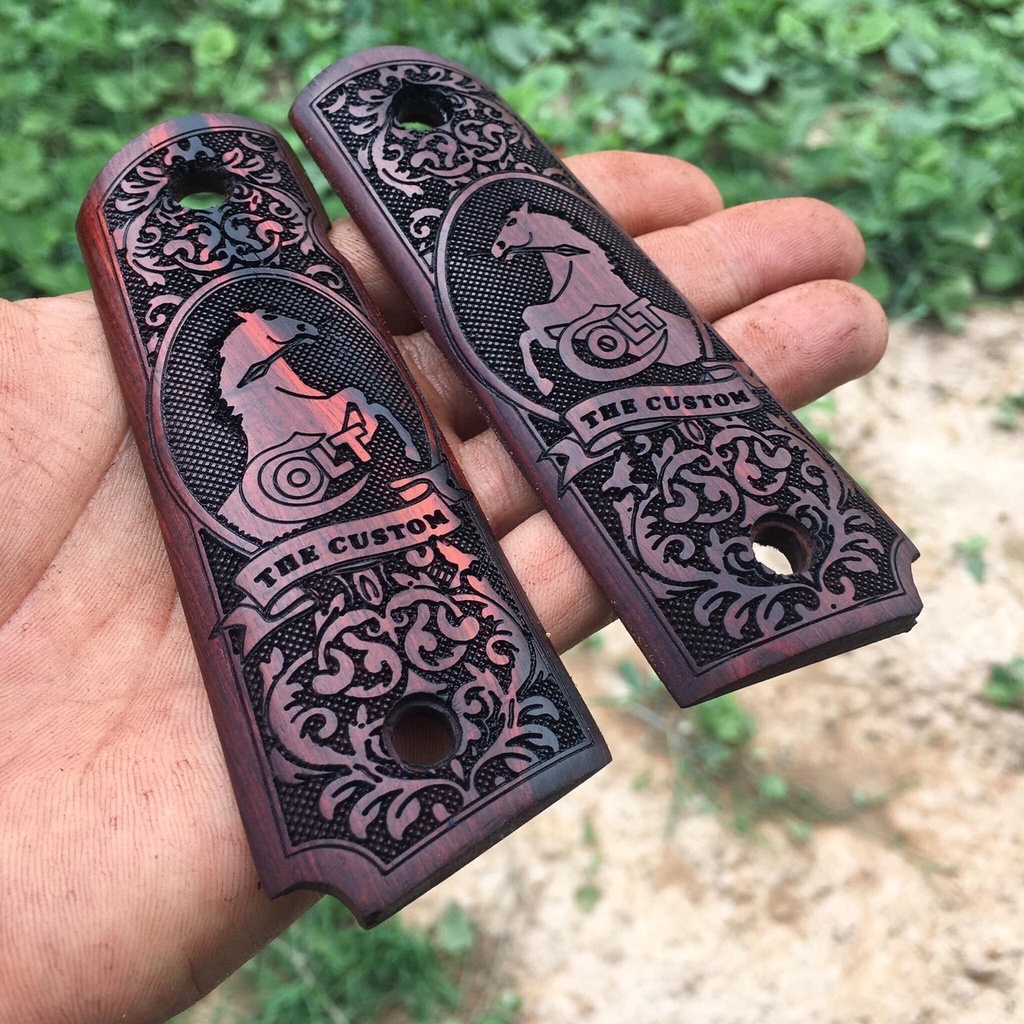 ประกับปืน1911 ไม้พยุงแท้ 100% ขนาด full size หรือขนาด compact & blank ...