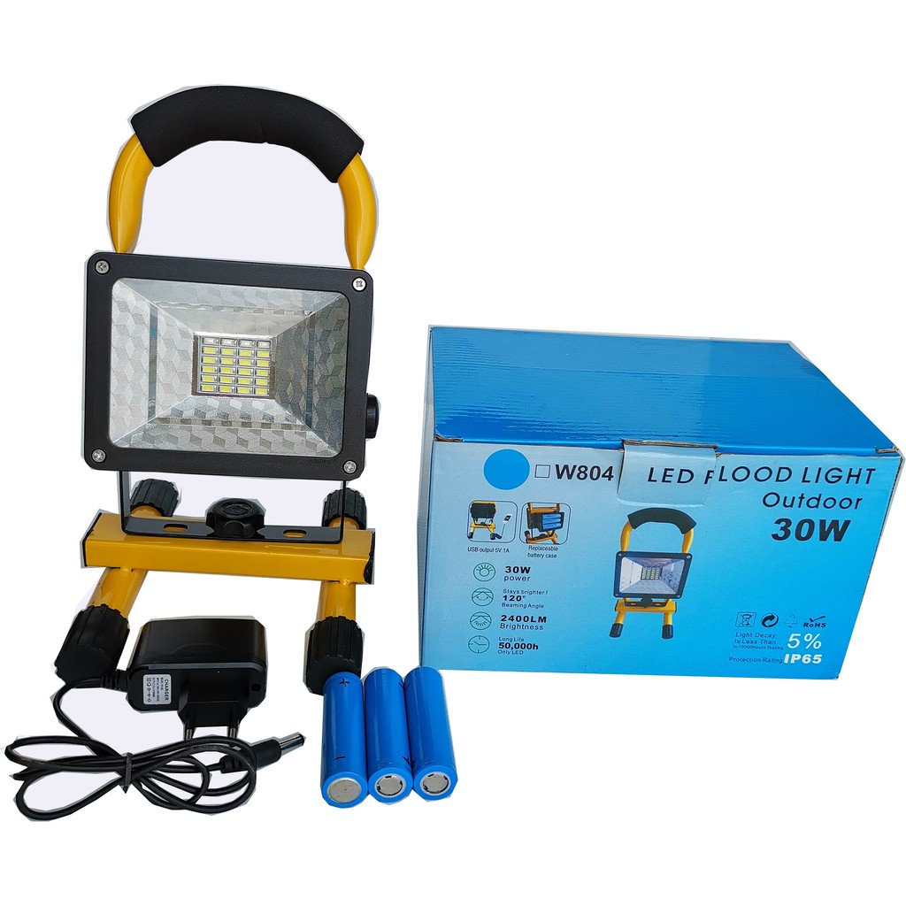 ไฟสปอตไลท์ LED 30W W804 แบบชาร์จไฟได้ | Shopee Thailand