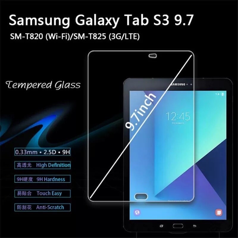 ฟิล์มกระจก นิรภัย สำหรับ Samsung Galaxy Tab S3 9.7 T825Y /Tab S2 9.7นิ้วT815y T819Yป้องกันหน้าจอ ...