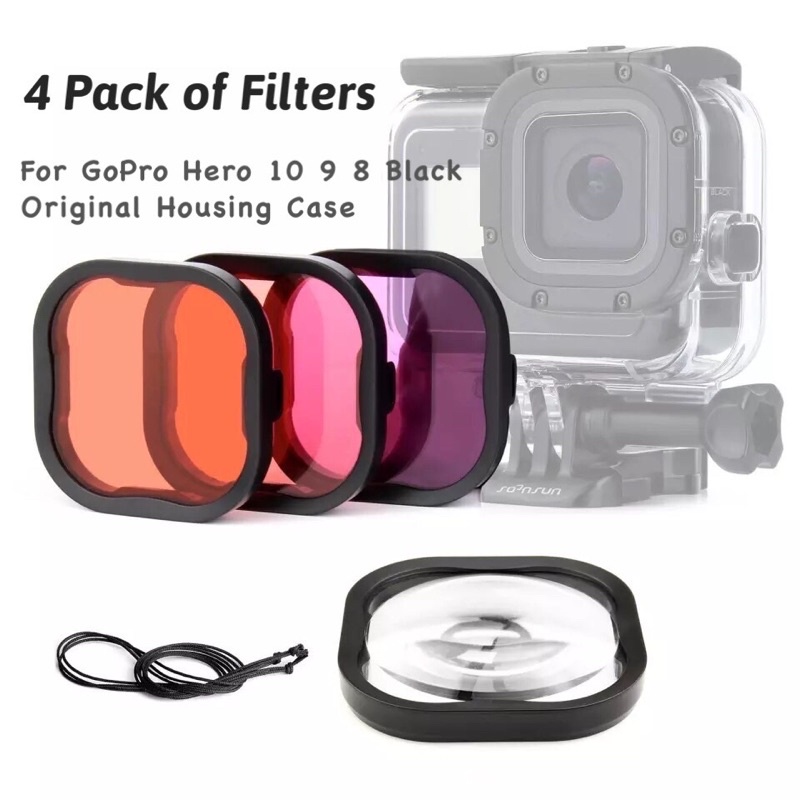 Filter Kit for GoPro Hero12 11 10 9 8 Black Magnifier Red Magenta Pink ...