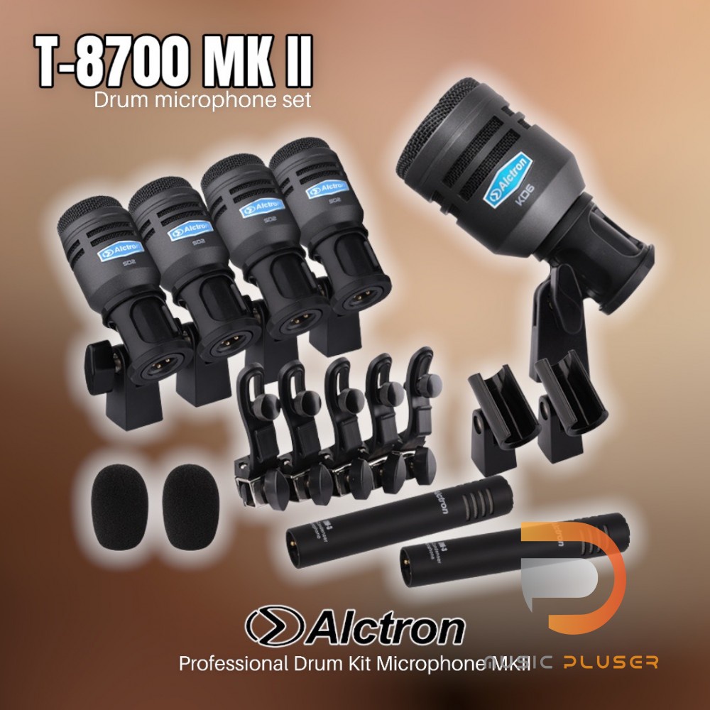 ไมค์กลองยกชุด Alctron T8700 Professional Drum Kit Microphone MKII ชุดไมค์กลองยกเซ็ท 7ตัวราคาถูก ...