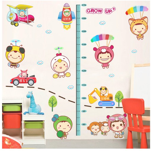Wall sticker สติ๊กเกอร์ติดผนัง วัดส่วนสูง สติ๊กเกอร์วัดส่วนสูง ...