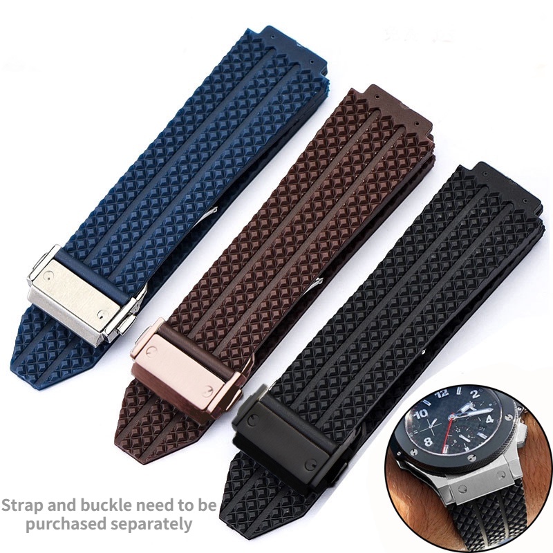 สายนาฬิกาข้อมือซิลิโคน 17x25 มม. หัวเข็มขัดพับได้ กันน้ํา ขนาดใหญ่ ...