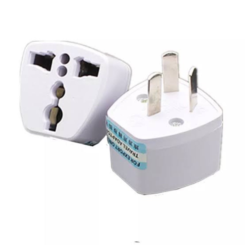 3-PIN UNIVERSAL ADAPTER WITH 1 GROUND PIN AU GREY 250V ปลั๊ก ออสเตรเลีย ...